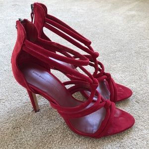 Zara | Shoes | Zara Knotted High Heel Sandals In Burgundy Red | Poshmark
